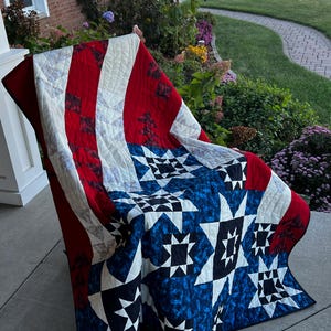 Homegrown Summer Quilt Pattern – Patriotic Star Throw Quilt PDF – 4th ...