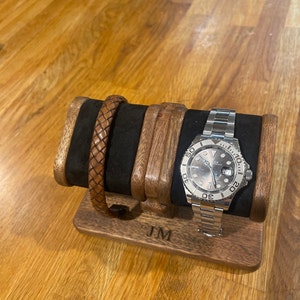 Mahogany Wood Watch Stand With Box, Wooden Watch Display for Men, Watch ...