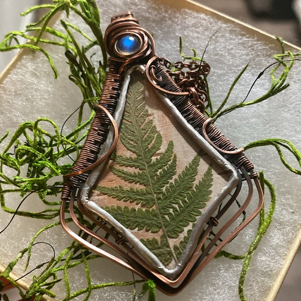 Custom Copper Wirewrapped Crystal Deer Antler Pendant. - Etsy