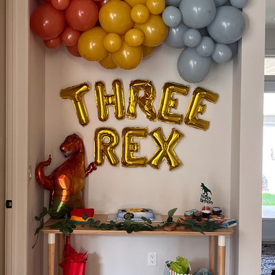 RAWR Dinosaur Balloon Garland Kit Three Rex Balloon Arch Dinosaur Party ...