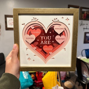 3D Love Roses Shadow Box, Valentines Day Shadow Box, Layered Paper Art ...