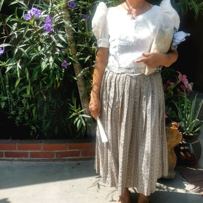 FILIPINIANA EMBROIDERED KIMONA With Puff Sleeves Maria Clara Philippine ...