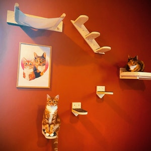 Pine Wood Cat Wall Post play Furniture Cat Shelves Includes - Etsy
