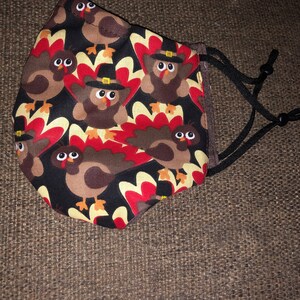 Turkey Face Mask Thanksgiving Face Maskbrown Face Mask for - Etsy