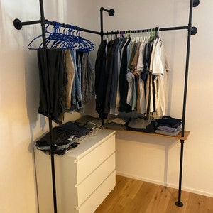 Hanging Coat Rail From Pamo. Designs Black Clothes Rail Made of Steel ...