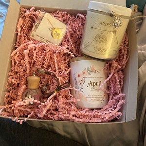 Aquarius Gift Box Horoscope Sign Personalized Candles,zodiac Crystal ...