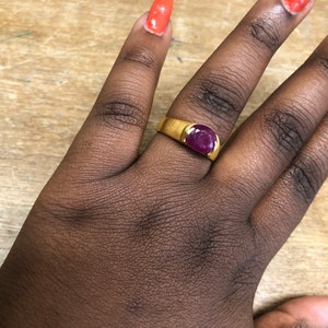 Hand Ruby Silver Ring Solid Silver 925K Sterling Silver Five Fingers ...