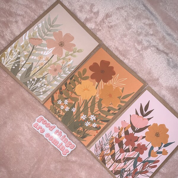 Pink Roses Notepad Set, Floral Notepad Set, Spring/summer Notepad ...