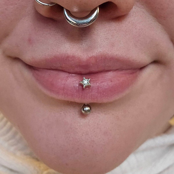 16g Star Rook Earring • Whimsigoth Sparkly Daith Piercing • Cartilage ...