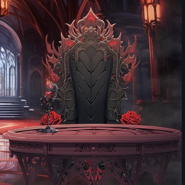 5X Gothic Table for Vtubers , Vtube Streaming Assets Vtubing Streamer ...