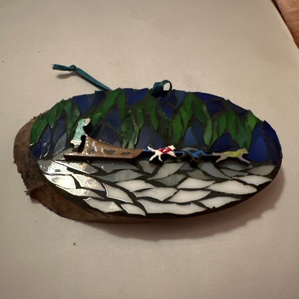 Painted Dog Mushing Birch Ornament - Etsy