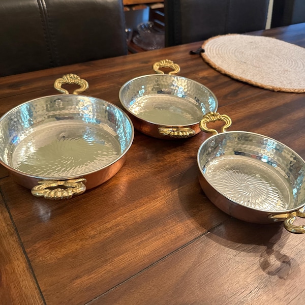 Pure Copper Cookware Set,thick Double Brass Pot With Lid Handle,kitchen ...