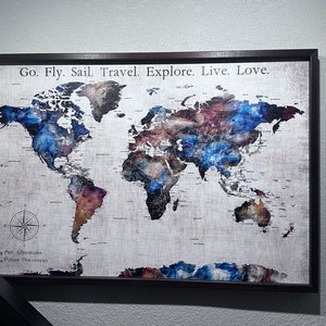 Life is a Journey World Map for Mom, Mother's Day Gift Map for Family ...