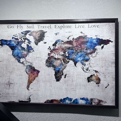 Life is a Journey World Map for Mom, Mother's Day Gift Map for Family ...