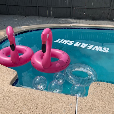 White Floating Thin Plastic Pool Letters and Numbers Customizable Large ...