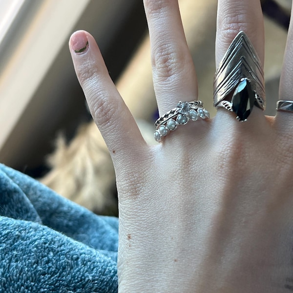 Natural Freshwater Pearl Eternity Band \ Gemstone Ring \ Channel ...