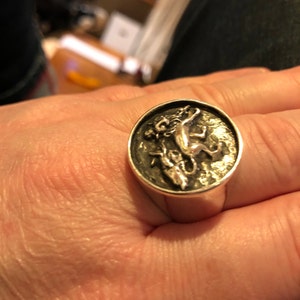 Baphomet Pentagram Caduceus Ring for Unisex Made of Sterling - Etsy