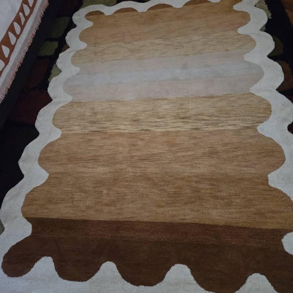 Golf Course Green Hand Tufted High Low Texture Wool Rug for Kids Room ...