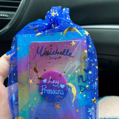 Bisexual Pride Flag Pronoun Pin Back Button They/she They/he They/them ...