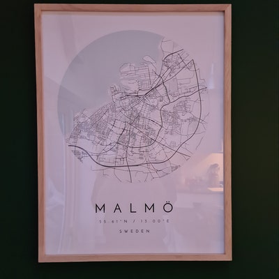Malmo Map, Minimalist Map, Malmo Print, Malmo Map Print, Malmo Poster ...