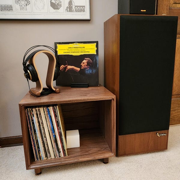 Solid Walnut Record Vinyl Storage Unit or End Table Bookcase Mid ...