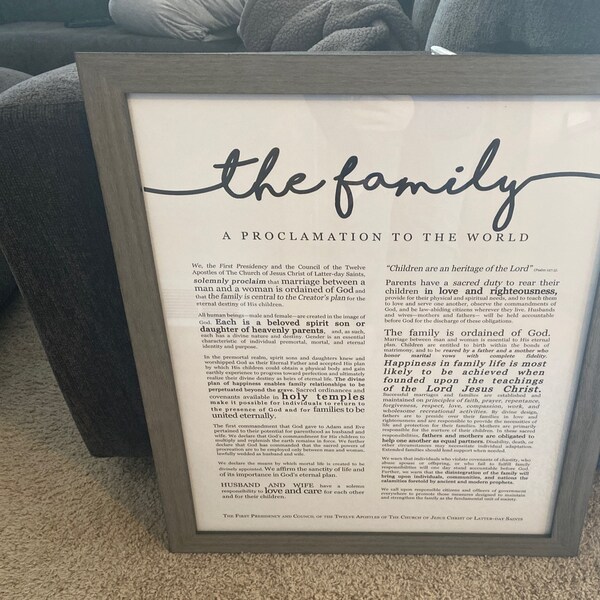 Family Proclamation Print- on Premium Paper- Cursive Title- LDS - Etsy