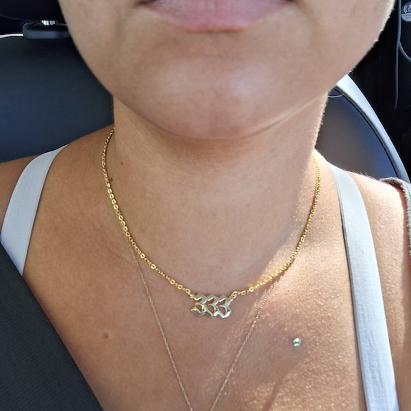 Angel Number Necklace 444, Dainty Numerology Pendant, Lucky Spiritual ...