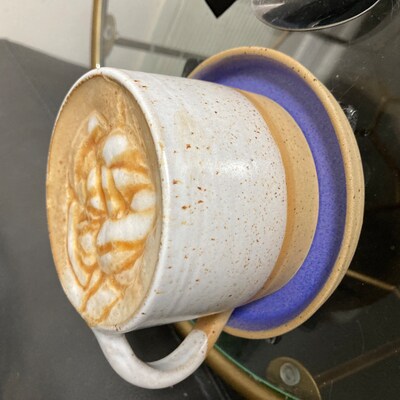 Set of TWO Green Large Mugs, Wheel-thrown Ceramic Coffee Mugs, Pottery ...