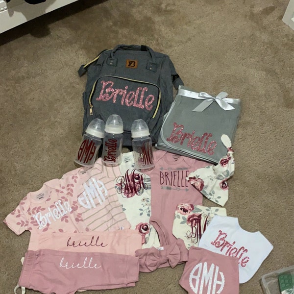 Large Personalized Baby Bundle | Take Me Home Set | Baby Shower Gift ...