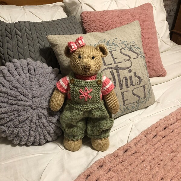 CANDY Bear Knitting Pattern: (11.6”/29.5cm), Teddy Bear in Clothes ...