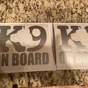 K-9 Decal K9 on Board Decal Caution K-9 Police Dog Decal Safety Decal ...