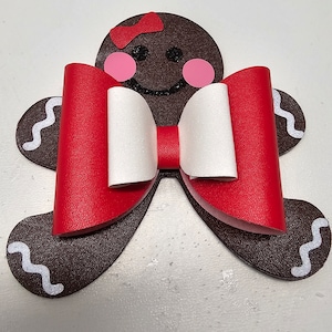 Christmas Gingerbread Bow Template, Christmas Bow SVG, Christmas SVG ...