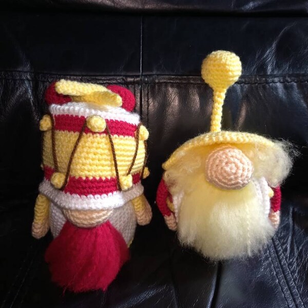 Crochet Drummer Gnomes Pattern, Amigurumi Drummer, Crochet Music Gnome ...