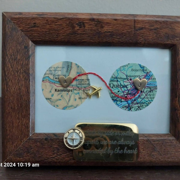 Long Distance Gift, Two Maps in One, Custom Map Gift, Maps in Frame ...