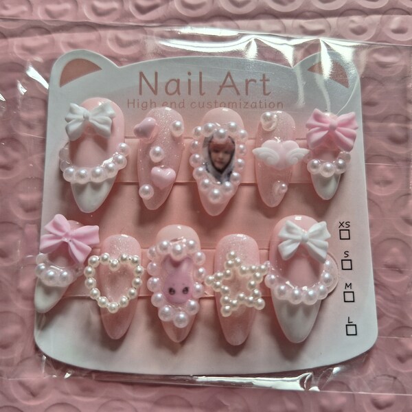 ATEEZ ANITEEZ Aesthetic Press on Nails Kpop Nails Coquette Nails Almond ...