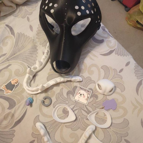 Opossum Fursuit Head Base 3D Printed With Eye Blanks, Nose, Teeth, and ...