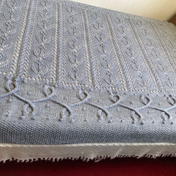 PDF Knitting Pattern.hand Knitted Chunky Afghan,bed Throw,bedaspread ...