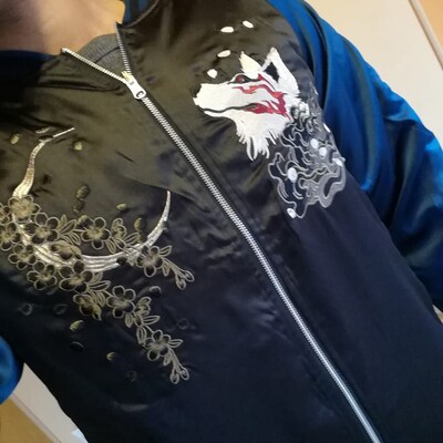 Fujisea Nine-tail Kitsune Fox Embroidery Sukajan Jacket for Unisex ...