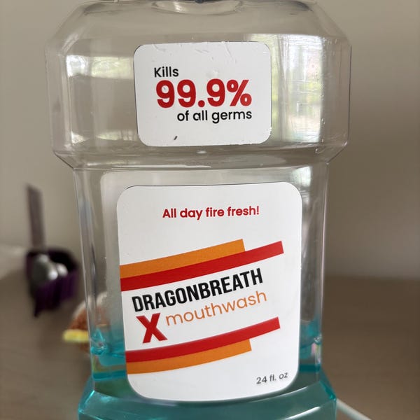 Dragonbreath Mouthwash Bottle Label Printable Template Inspired by ...
