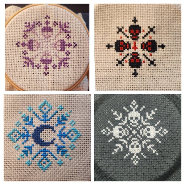 Gothic Snowflake Set - Cross Stitch Pattern - Modern, Macabre ...
