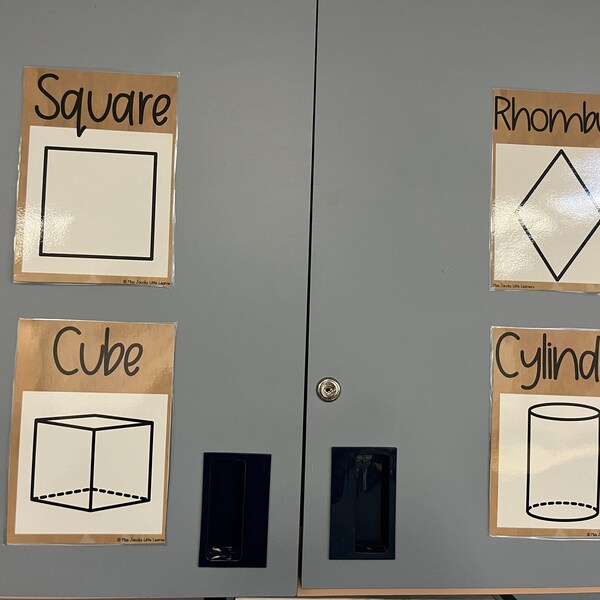 Modern Boho Rustic 2D & 3D Shape Posters | Neutral Classroom Decor ...