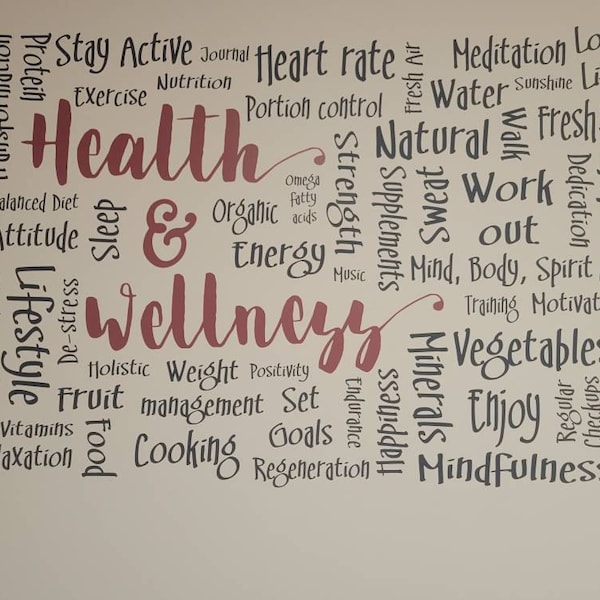 Health and Wellness Wall Decal - Etsy