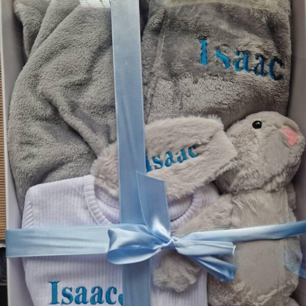 Personalized New Baby Gift Set, New Baby Boy Gift, New Baby Girl Gift ...