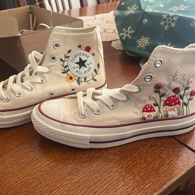 Embroidered Shoes/ Christmas Shoes/snowman Embroidered Shoes Under the ...