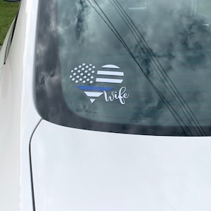 Police Wife Decal, Police Officer Wife, Thin Blue Line Flag, Deputy ...