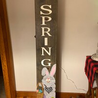 Hello Spring Porch Leaner ,spring Porch Sign,easter Bunny Board ...