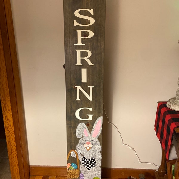 Spring Flowers Welcome Porch Leaner Handpainted Spring Sign, Spring ...