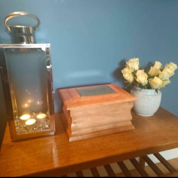 Double Adult Solid Oak Plain Urn/casket for Burial/cremation. Free ...