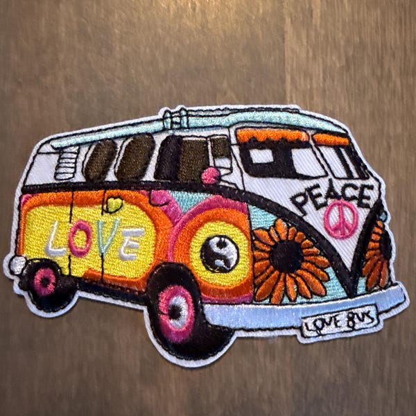 Hippie Van Patch, Embroidered Iron On, 60s, 70s, Jean Patch, Groovy ...