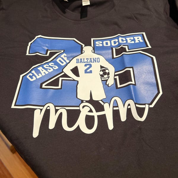 Custom 2026 Senior Soccer Mom Shirt - Personalized Name & Number ...